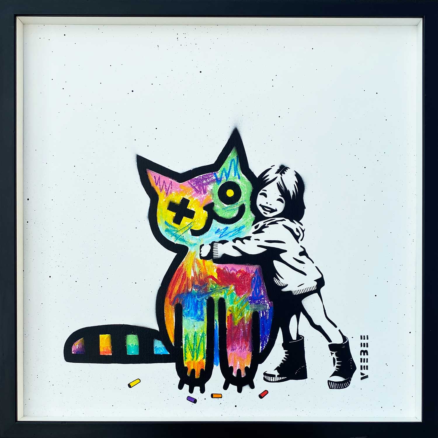 VeeBee Art & Design - Matilda and the graffiti cat original painting