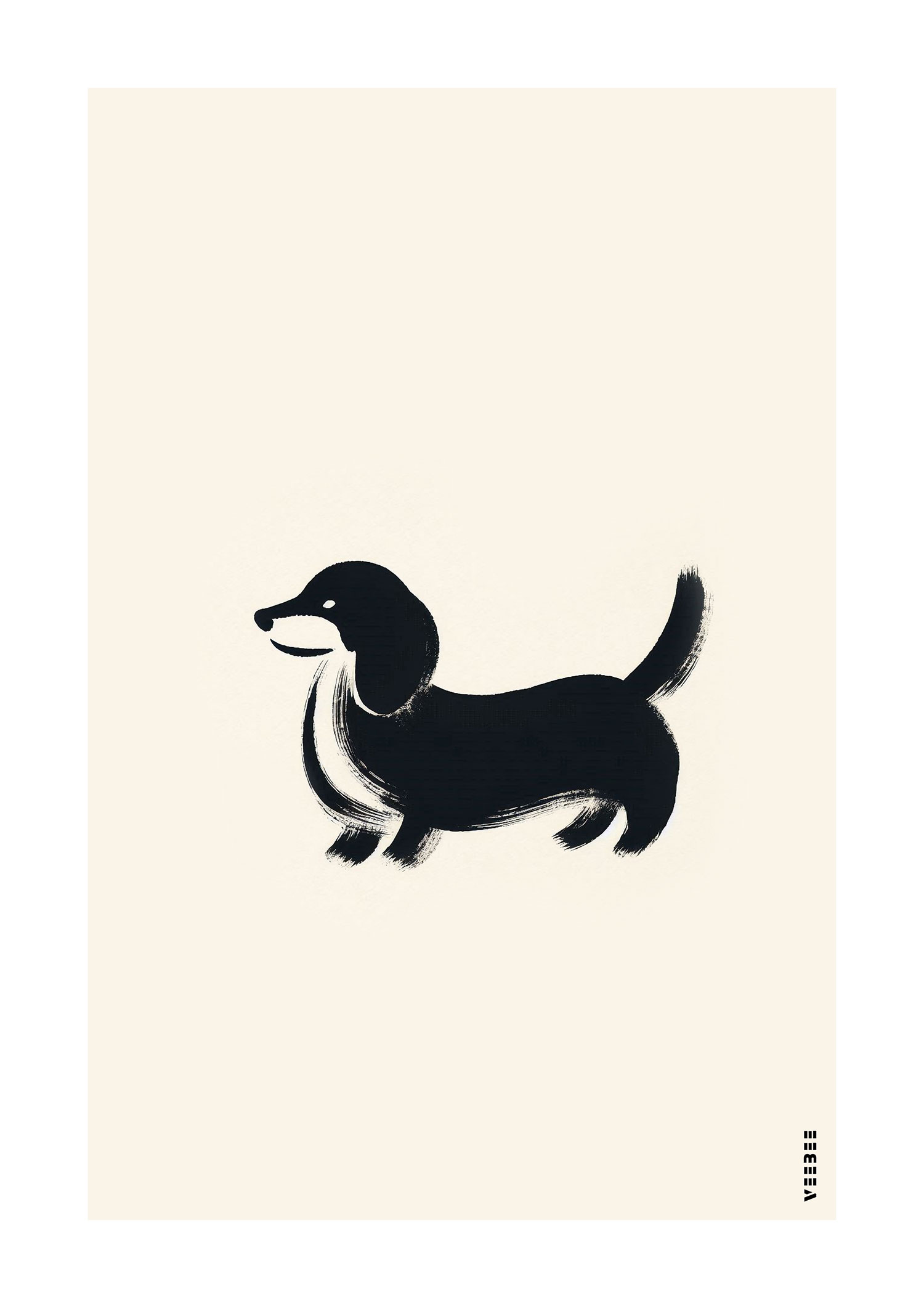 VeeBee Art & Design - Sausage Dog Ink Print – Minimalist Dachshund Wall ...